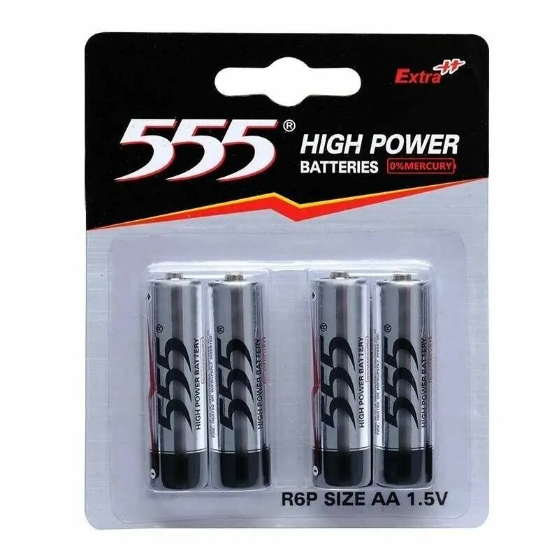 555 Элементы питания AA, солевые R6P, 4 шт/уп