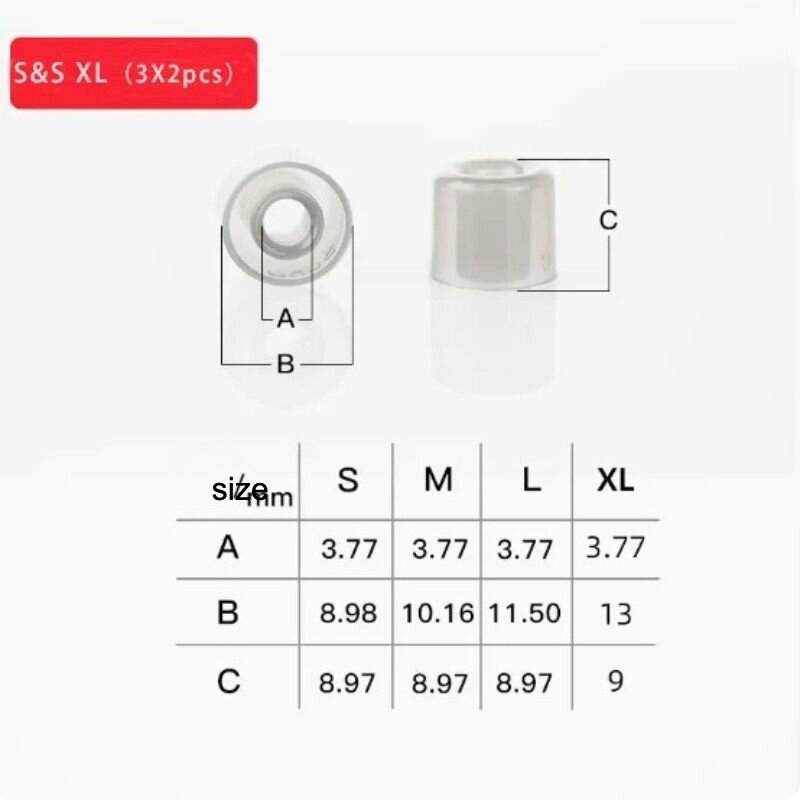 DUNU S&S(Stage&Studio) Silicone Eartips Универсальные силиконовые насадки для наушников XL/ L/M/ S с насадкой 4,0-5,5 мм