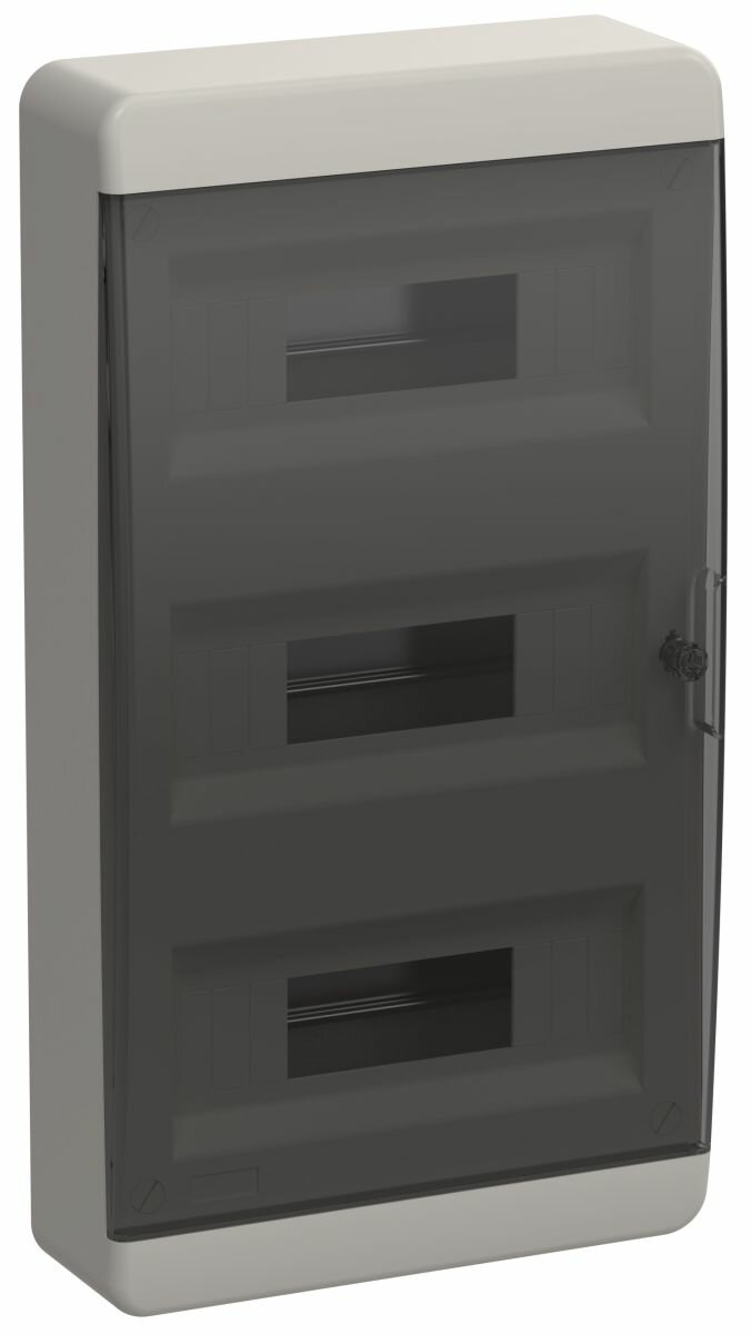 TEKFOR Корпус пластиковый навесной ЩРН-П-36 IP41 черная прозрачная дверь IEK