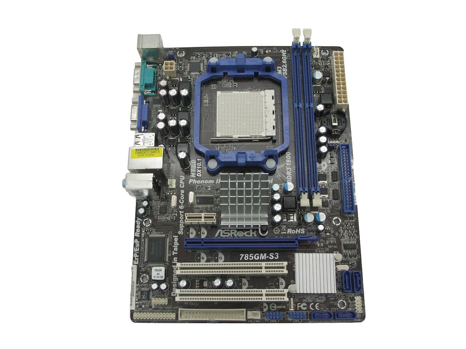 Материнская плата S-AM3 ASRock 785GM-S3, AMD780G/SVGA/DDR3/SATA/Sb/Lan/mATX