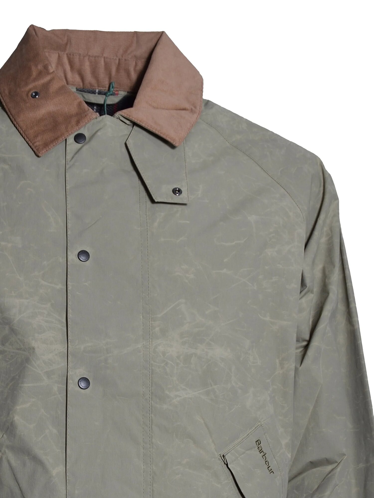 Куртка Barbour Corduroy-collar press-stud jacket, размер 34, green — фото 1