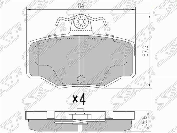 Колодки тормозные SAT ST-44060-BM426 сзади Nissan Almera 95-06, LADA Kalina 13-18