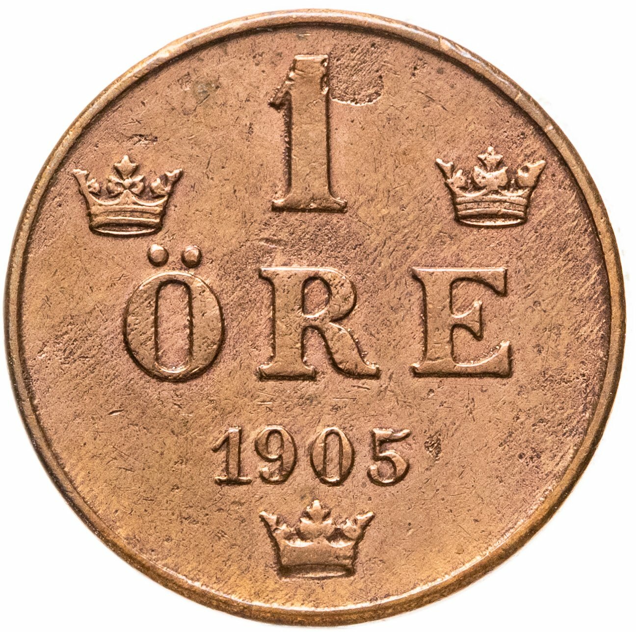 Швеция 1 эре ore 1905, Бронза, в сохранности VF-XF
