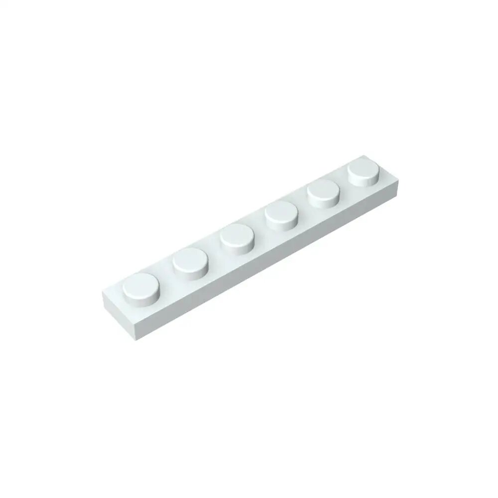 Белый LEGO 3666 пластиковый блок 1x6