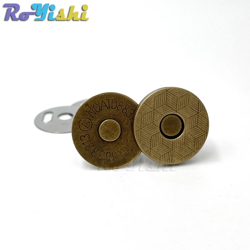 Магнитные кнопки для сумок 14mm, бронзовые