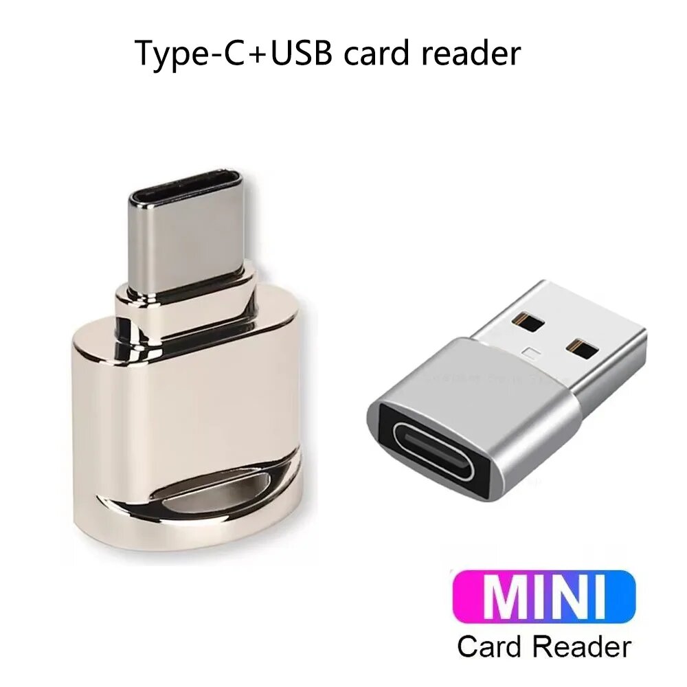 Многофункциональный USB И Type-C Кардридер Для TF-карт, Адаптер Для Мобильных Карт Памяти, Из Цинкового Сплава — фото 1