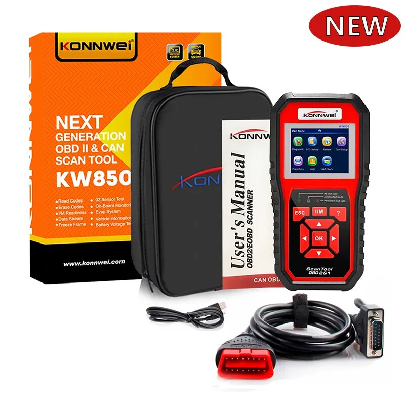 KONNWEI KW850 OBD2 сканер, красный