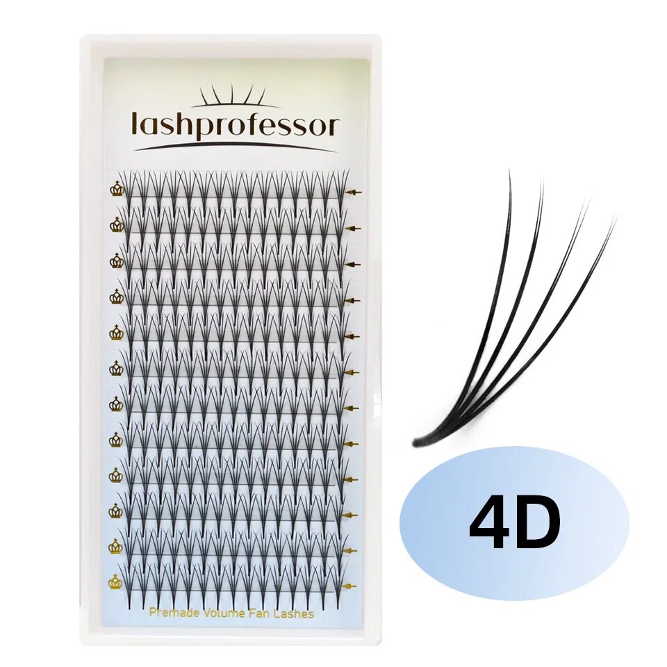 Готовые веерные ресницы Lashprofessor 0.15 3D-6D D, 12 мм, 4D (120 fans)