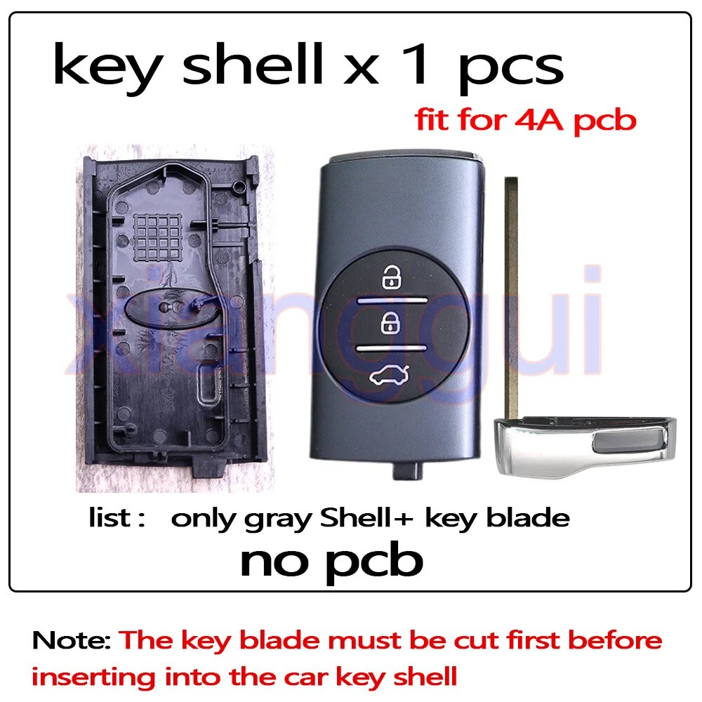 Корпус ключа для Chery Tiggo 4A, gray key shell
