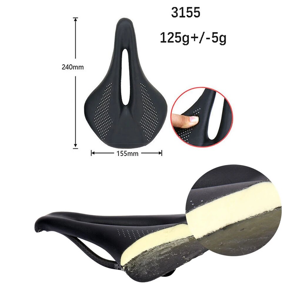 ELITA ONE Карбоновое велоседло MTB/шоссе 240x155mm 125g