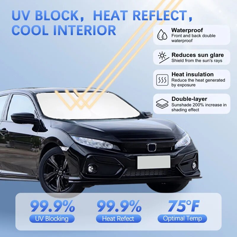 Солнцезащитный козырек на лобовое стекло автомобиля для Honda Civic 8th 9th 10th 11th Солнцезащитный козырек Солнцезащитный козырек Блоки УФ-лучей Летние автомобильные аксессуары