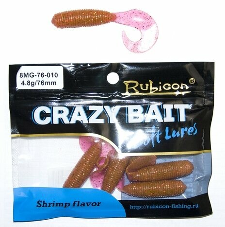 Съедобная силиконовая приманка RUBICON Crazy Bait MG 4.8g, 76mm, цвет 010