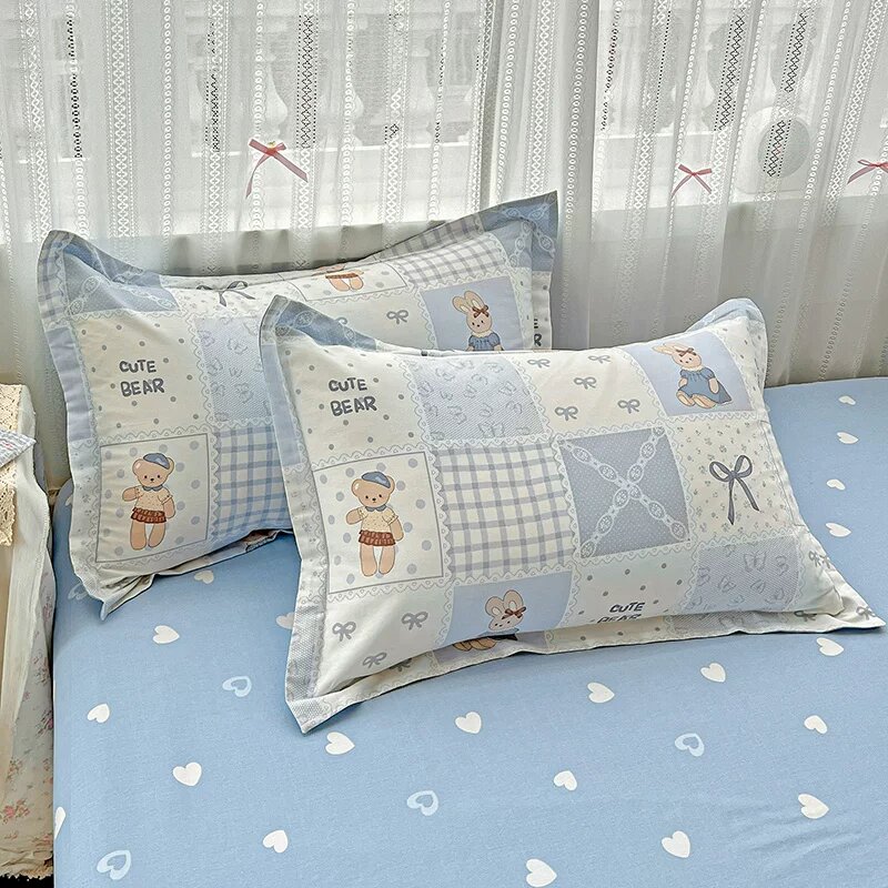 Наволочка MUJI из чистого хлопка, свежий дизайн, 48x74 см, защитный слой для одной подушки. 48 см x 74 см_Волновая