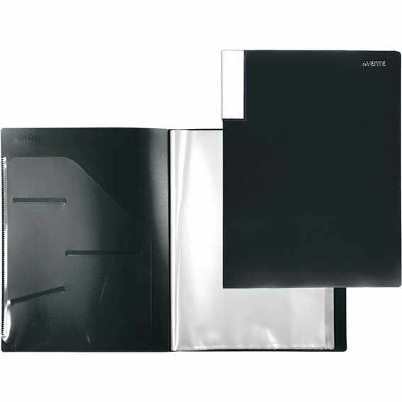 Папка с вкладышами/ 60 deVENTE А4 "Uno Black", 3101508 чёрная, фактура "песок", 500мкм, вкл 30мкм