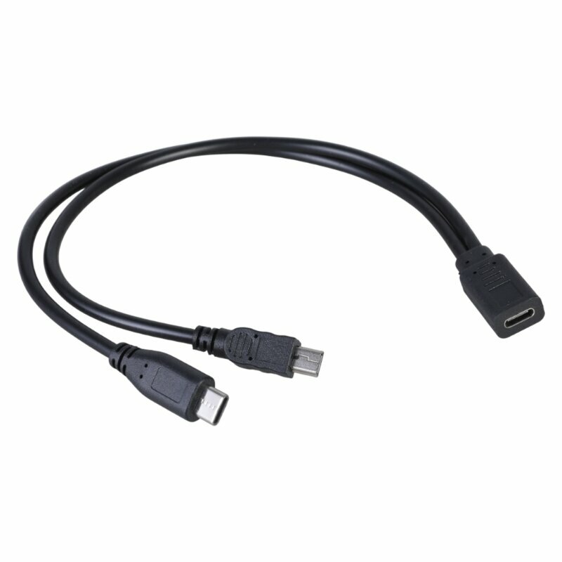 Кабель для зарядки Type C-Mini USB + мужской кабель Type C