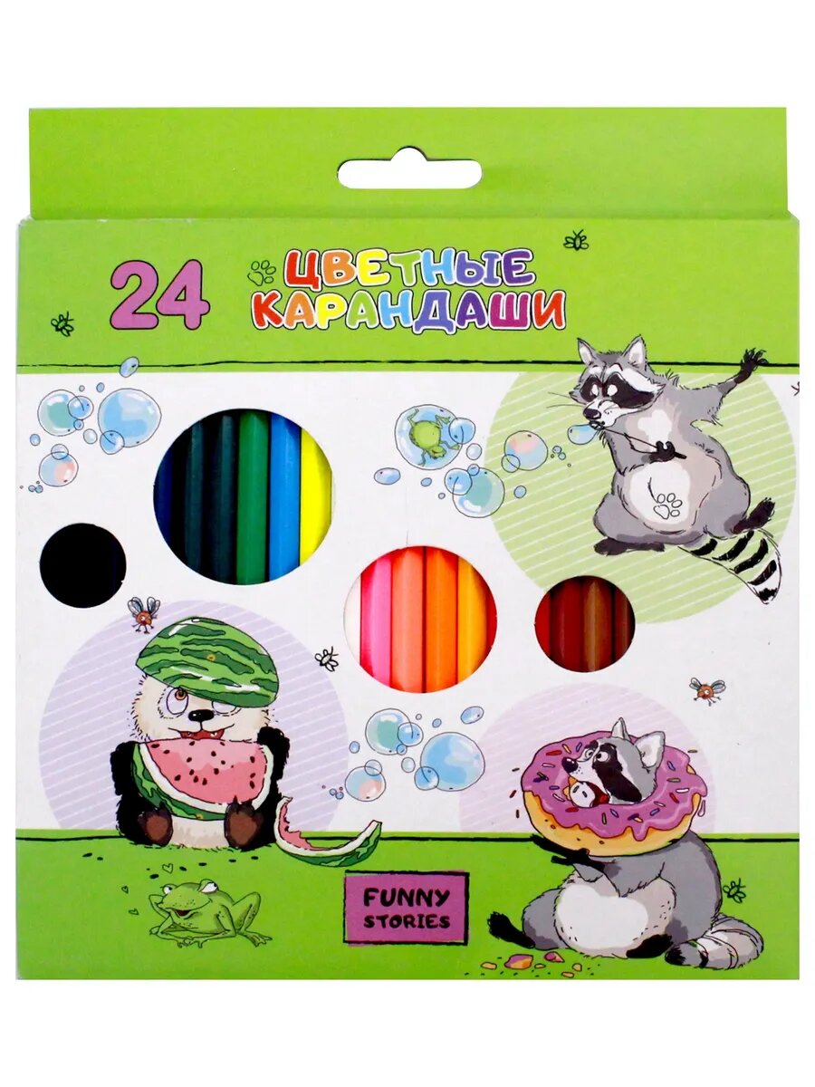 Карандаши цветные 24 цветов "Забавные истории" (BKc_24101)