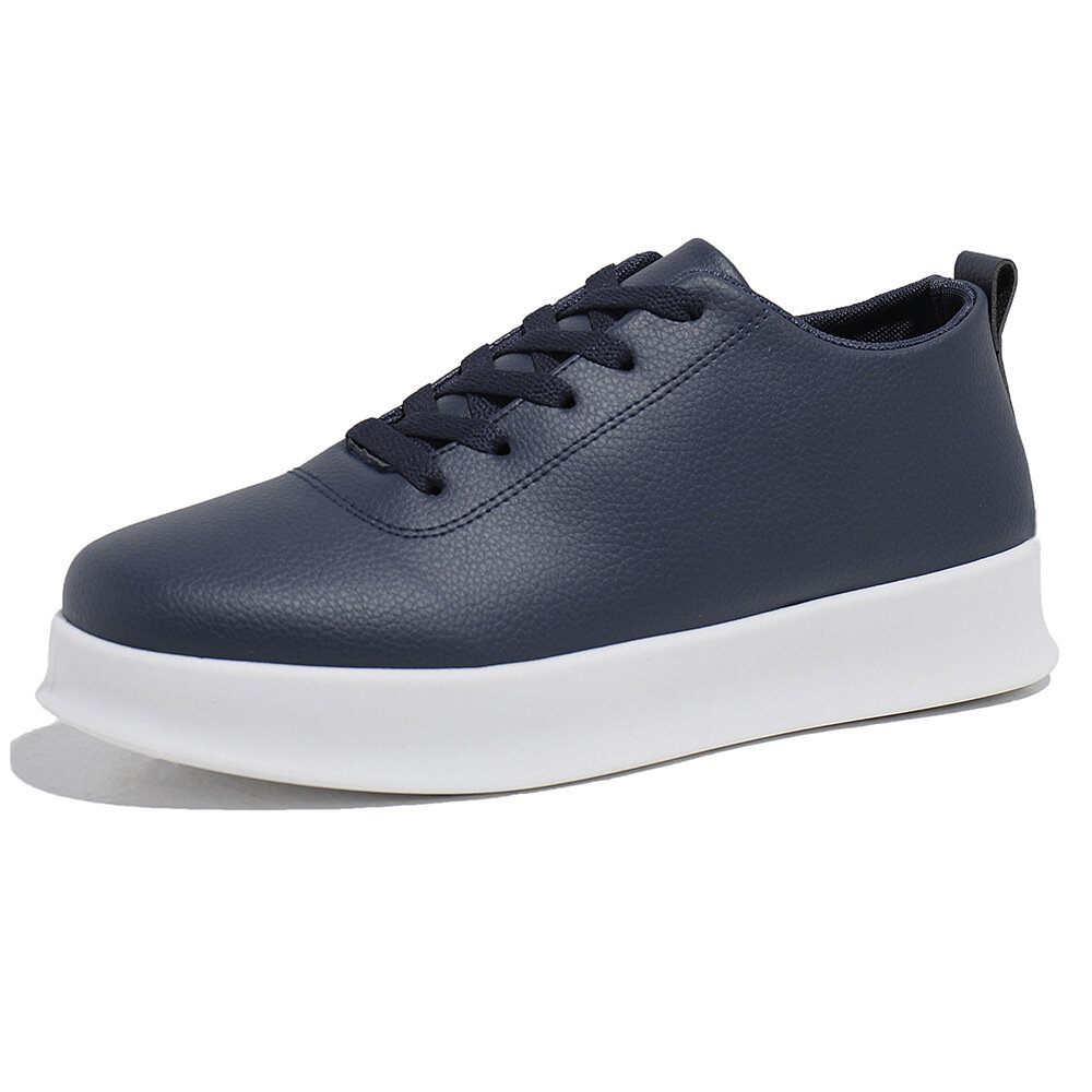 JYL Мужские кеды Для скейтбордистов特大码 Дышащие Кожа/Blue (PVC bottom)