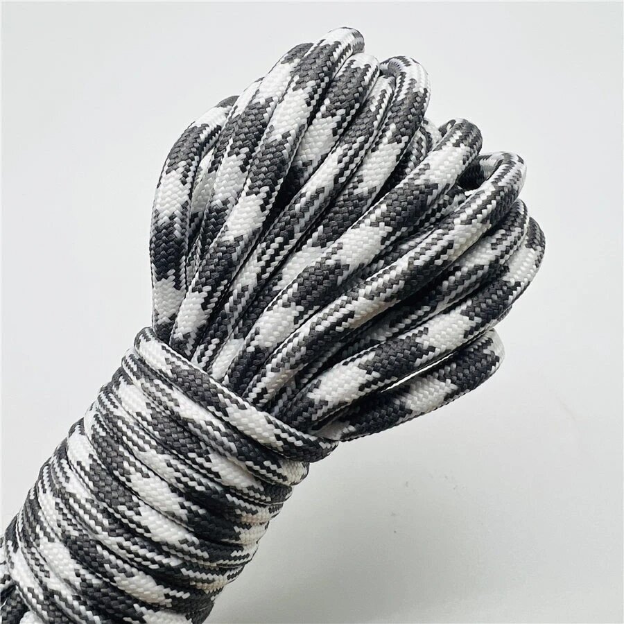 Шнурки паракорд Grey white 5 ярдов 6 мм CyanRafts