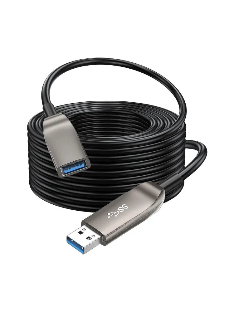 Оптоволоконный USB 3.0 удлинитель (мужской-женский) - 20 м