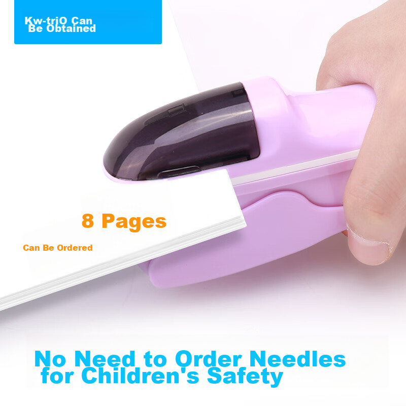 Kedeyou 5299 Eco-Friendly Handheld Stapler, Needle-Free Stapler for Students, Small Size, No-Nail Stapler, Labor-Saving Binding, Can Staple up to 8 Pages
