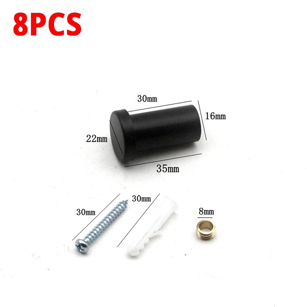 Настенные крючки из нержавеющей стали 4/8 шт. 8PCS-Black
