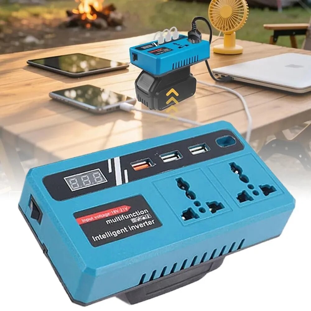 Преобразователь 18-21 В в DC220V USB/TYPE-C, портативная электростанция для путешествий и отключений