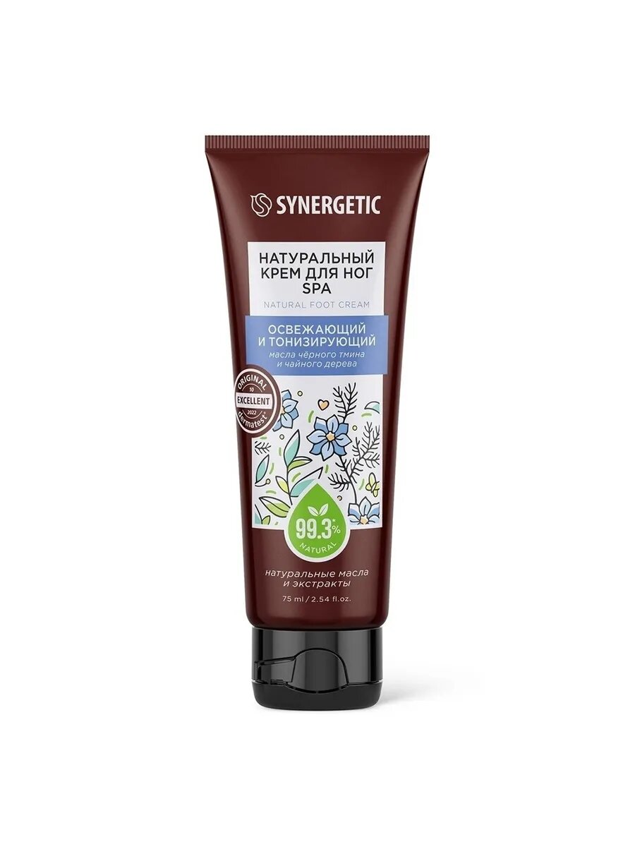 Крем для ног Synergetic Spa освежающий и тонизирующий 75 мл
