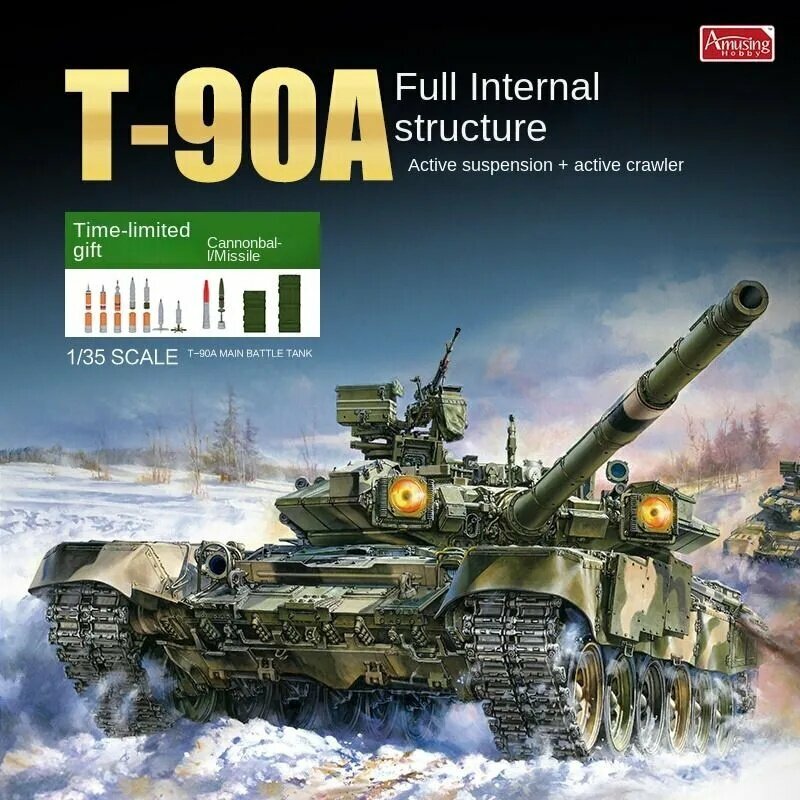 Amusing Hobby 35A050 1/35 T-90A основной боевой танк Модельный набор Танки