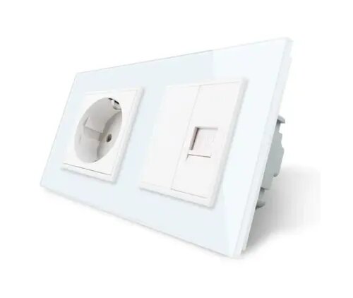 Розетка электрическая 220В +Розетка Интернет