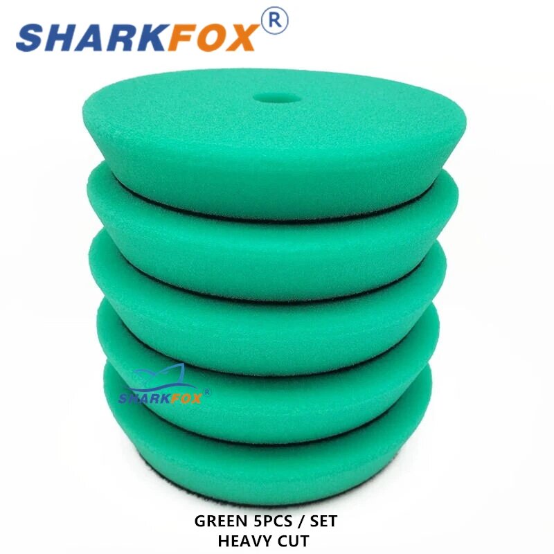 Sharkfox 5" зеленые полировальные подушки (5 шт.)