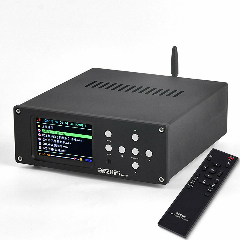 Аудиосистема BRZHIFI, цифровой плеер DV20C-BT с Bluetooth 5.3, двумя чипами ES9038 и поддержкой DSD-мастеров, пульт дистанционного управления с алюминиевой панелью