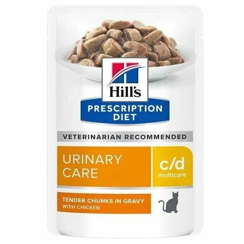 Hills c/d Multicare Urinary Care влажный корм, забота о здоровье нижних мочевыводящих путей, с курицей, 12 шт х 85 г