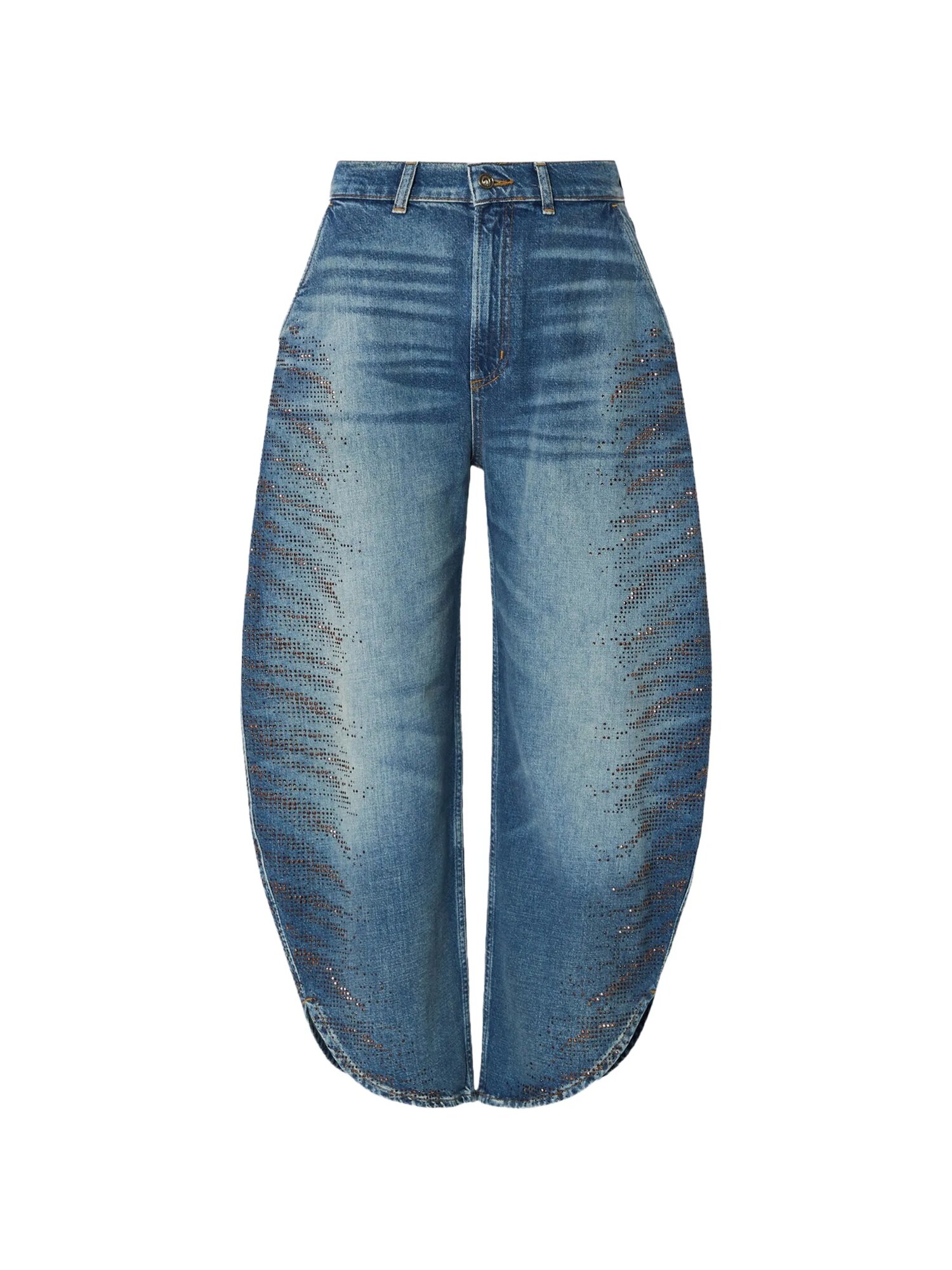 Джинсы Rhinestone-embellished faded jeans 