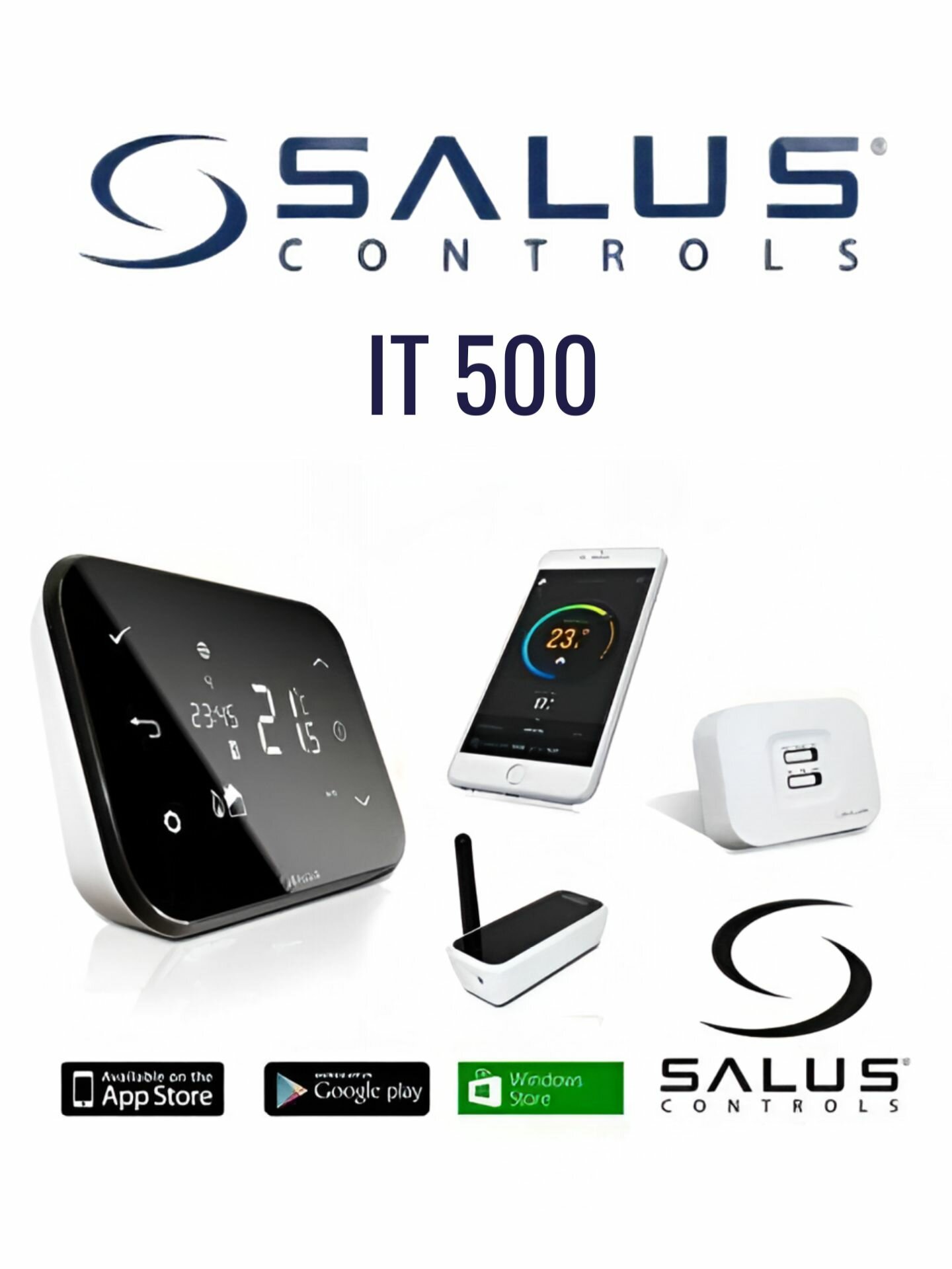 Терморегулятор беспроводной IT 500 программируемый через интернет SALUS (IT 500 TX+ITG500+IT500RX) Интернет- радиотермостат IT 500 SALUS