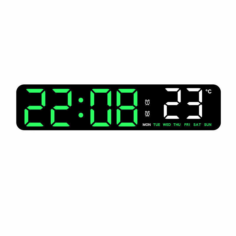 Contemporary led electronic clock with night light and calendar for living room use style 2