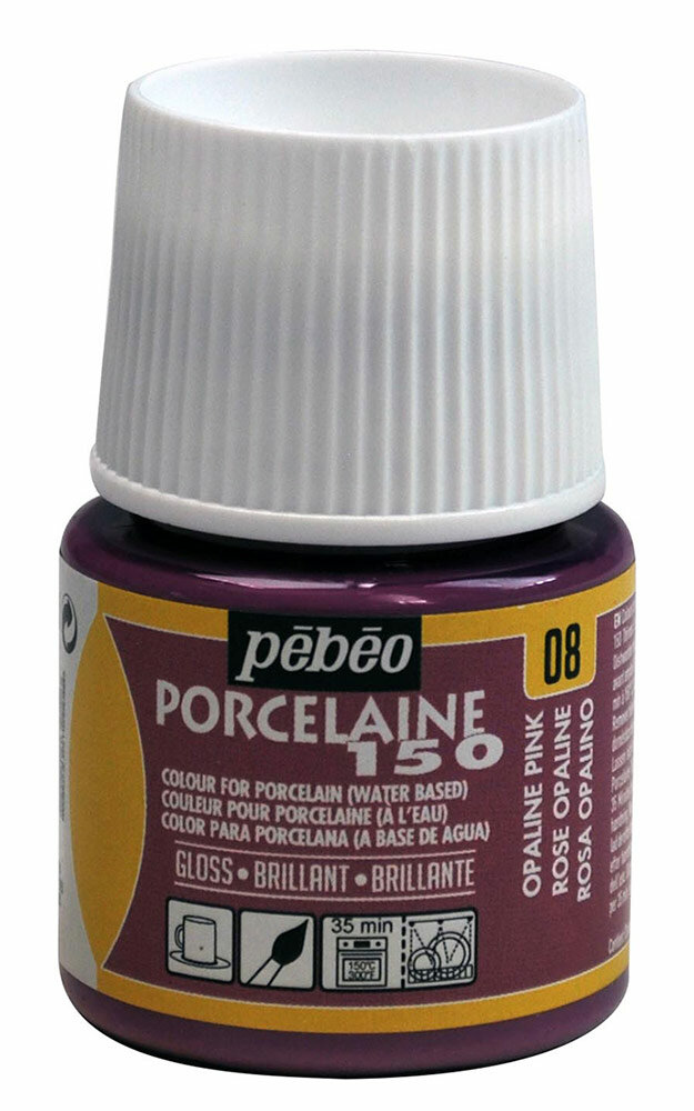 Краска по фарфору и керамике Pebeo под обжиг, глянцевая, Porcelaine 150, 45 мл, розовый