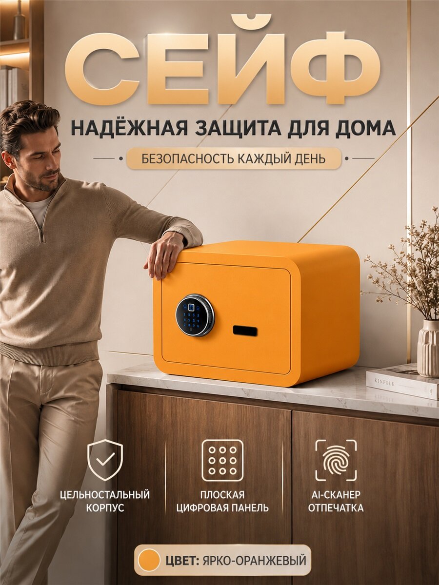 Металлическая защита со сканером отпечатков пальцев с искусственным интеллектом и плоской цифровой панелью, прочный чехол для хранения файлов дома