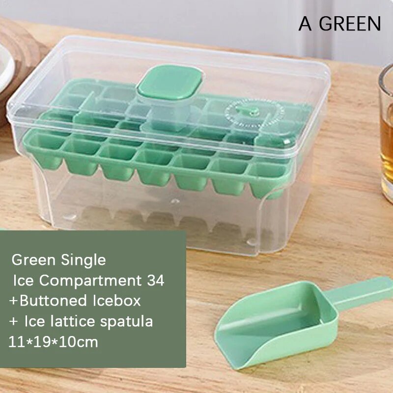 Форма для льда на 68 кубиков Зеленый, Green 34Grids