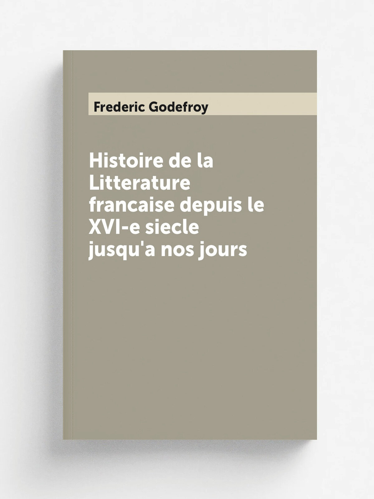 Histoire de la Litterature francaise depuis le XVI-e siecle jusqu'a nos jours