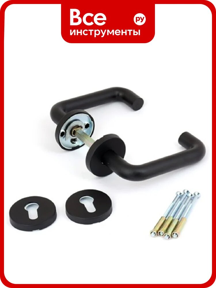 Раздельные ручки Apecs H-0203-BL DP-C-02 20373, пластиковый, оцинкованная сталь, для межкомнатных дверей