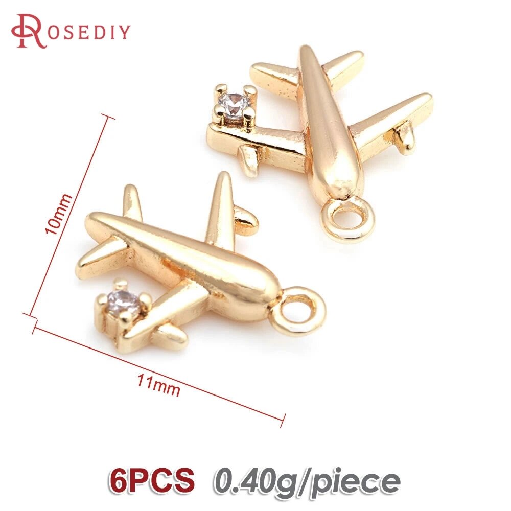Подвески-шармы Rosediy латунь 18K золото самолет велосипед башня Бежевый, 44913-18K Gold Color