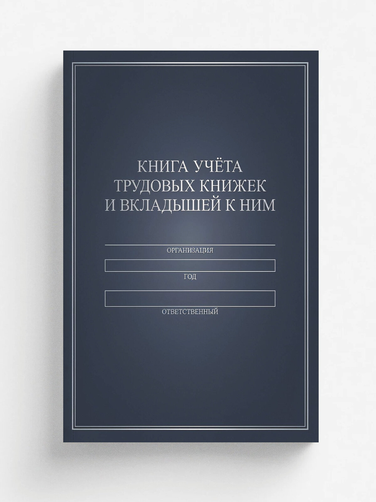 Книга учета трудовых книжек и вкладыщей к ним, дизайн: "Ментранпаж", 100 страниц. Оформлена по стандарту, разлинована