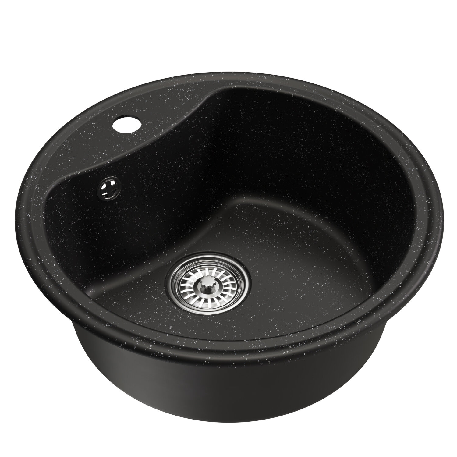 Мойка MIXLINE ML-GM09 круглая, черная (308), 510 мм (глуб. чаши 190) NEW (551797)