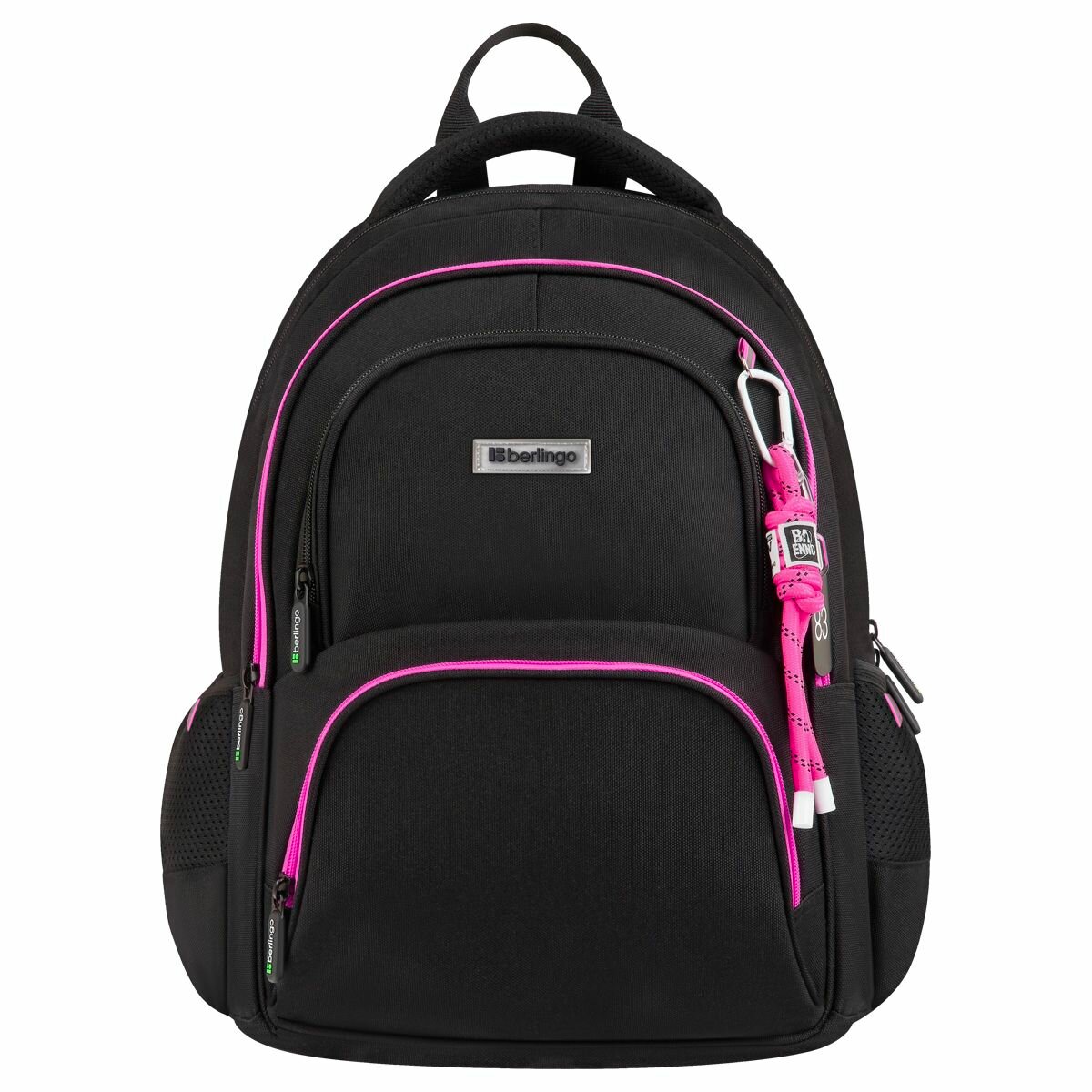 Рюкзак школьный Berlingo NeonBase "Bright pink" 41x30x17см, 2 отделения, 4 кармана, эргоном. спинка (BR-NY-202602)