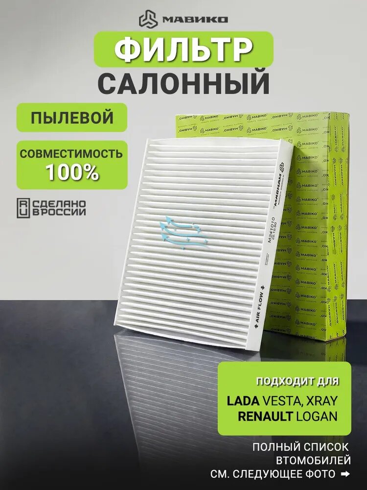 Фильтр салонный пылевой Лада Веста Х Рей Рено Логан 2 Сандеро степвей 2 Каптюр Аркана Ниссан Жук / Lada Vesta Nissan Juke Mitsubishi Asx/ Кросс номер BIG FILTER GB9978/ OEM VAG 272773277R 272773016R