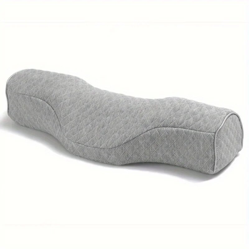 Серый memory foam валик для шеи