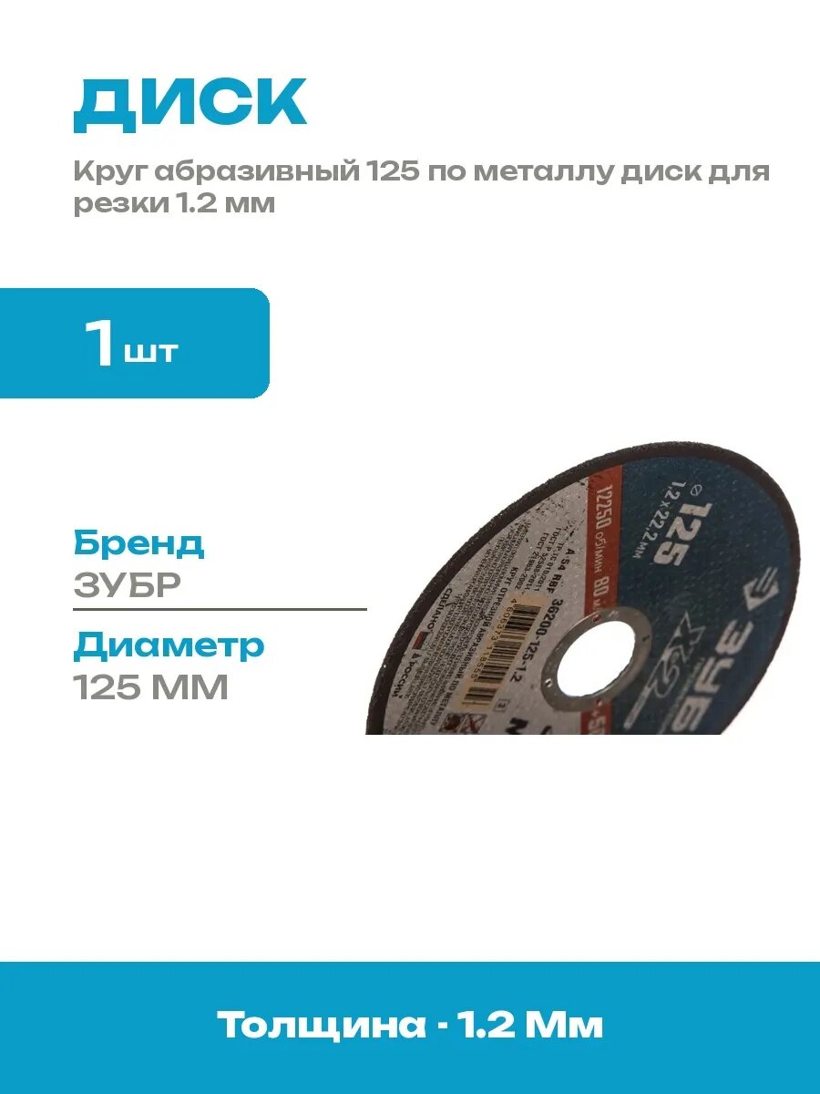Диск отрезной электрокорунд 125 для угловой шлифмашины