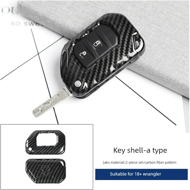 Резиновый чехол-защитник для ключей для 2018+ Jeep Wrangler JL - Узор из карбона