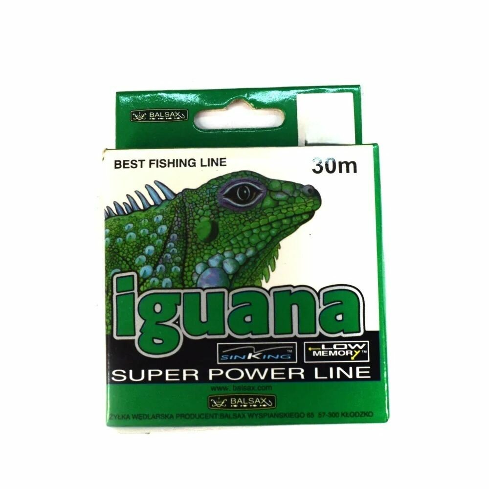 Леска Iguana, 30 м, прозрачная 0,10мм 1.53кг, комплектом по 2шт.