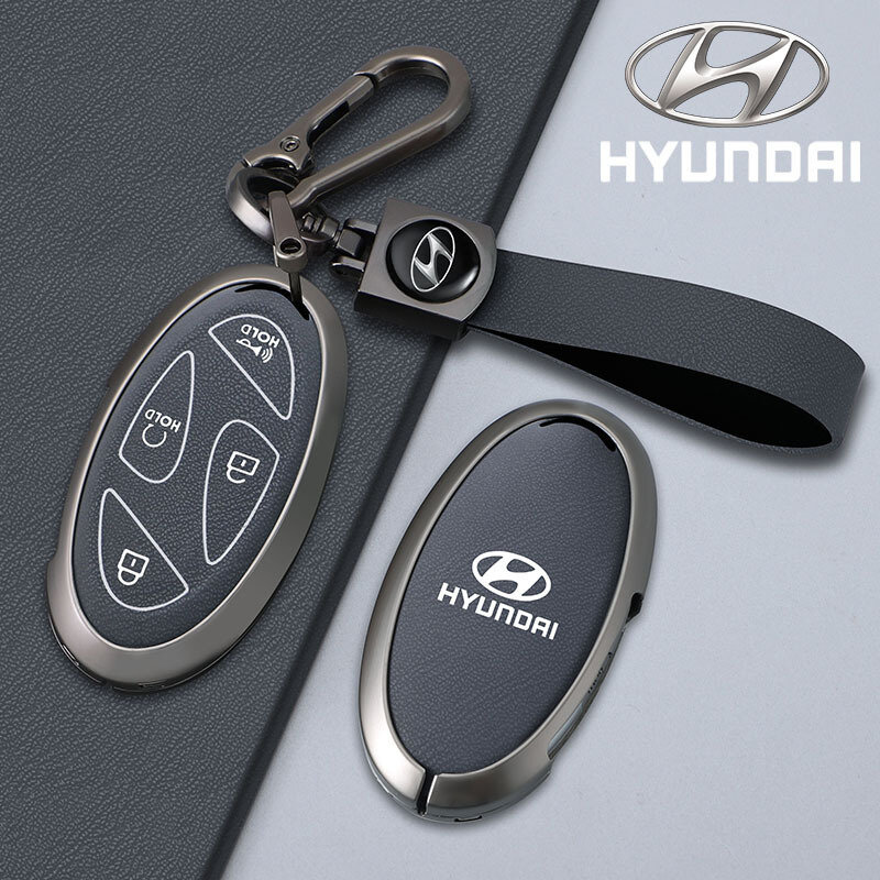 Чехол для ключа 2024 Hyundai Sonata 11-го поколения с 5 кнопками и круглым крепежом в ледяном голубом цвете